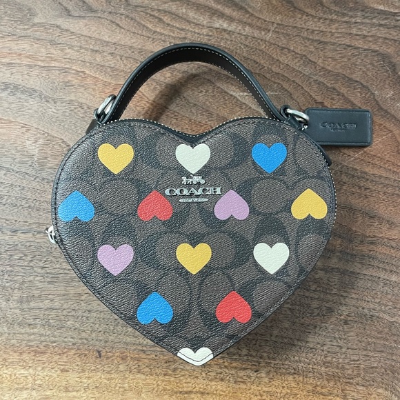 Coach | Bags | Nwt Coach Heart Crossbody Signature Canvas Heart Print ...